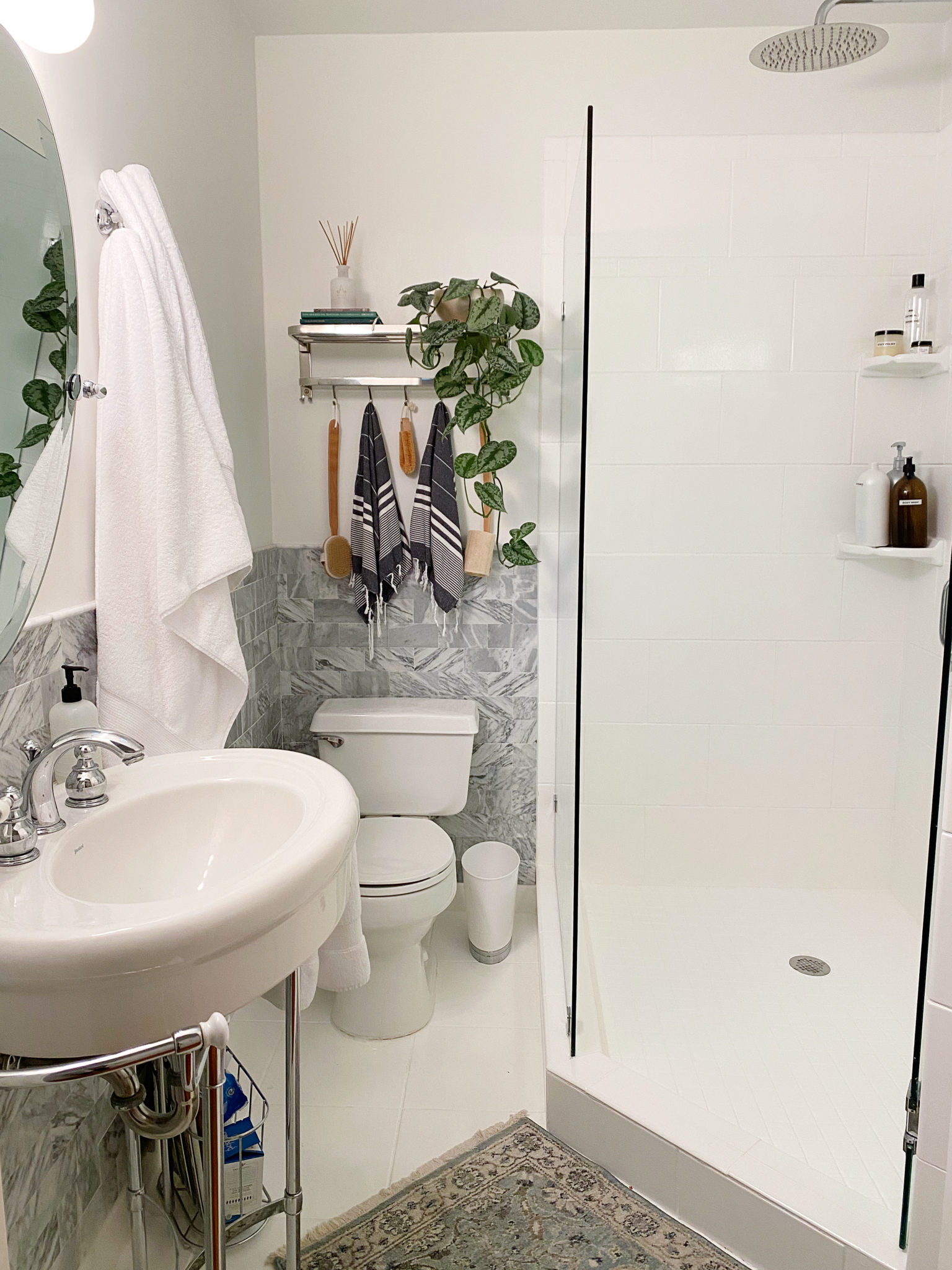 Bathroom Renovation One Year Later – Painted Shower Tile One Year Later ...