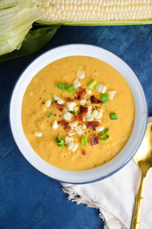 Chunky Corn Chowder with Sweet Corn and Bacon - Natalie Paramore