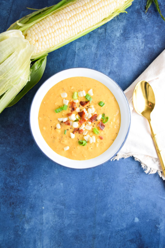 Chunky Corn Chowder with Sweet Corn and Bacon - Natalie Paramore