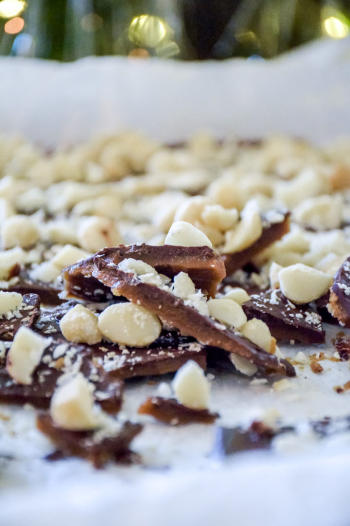 Coffee Toffee Brittle with Macadamia Nuts - Natalie Paramore