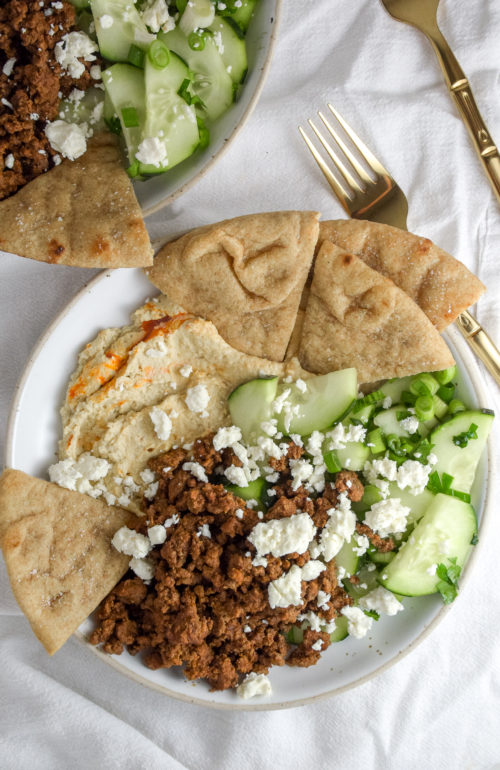 Cumin Spiced Lamb Hummus Bowls - Natalie Paramore