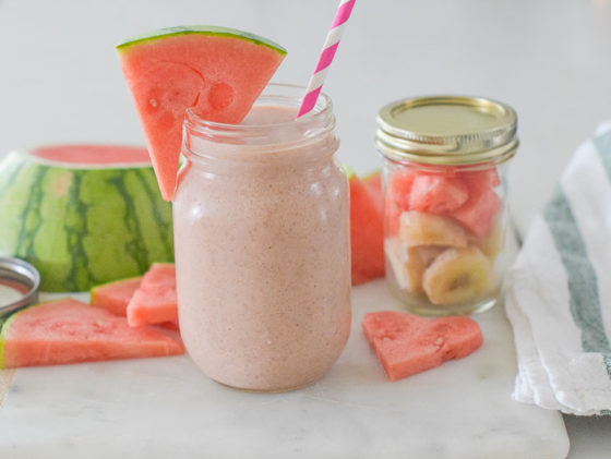 Refreshingly Sweet Watermelon Banana Smoothie - Natalie Paramore