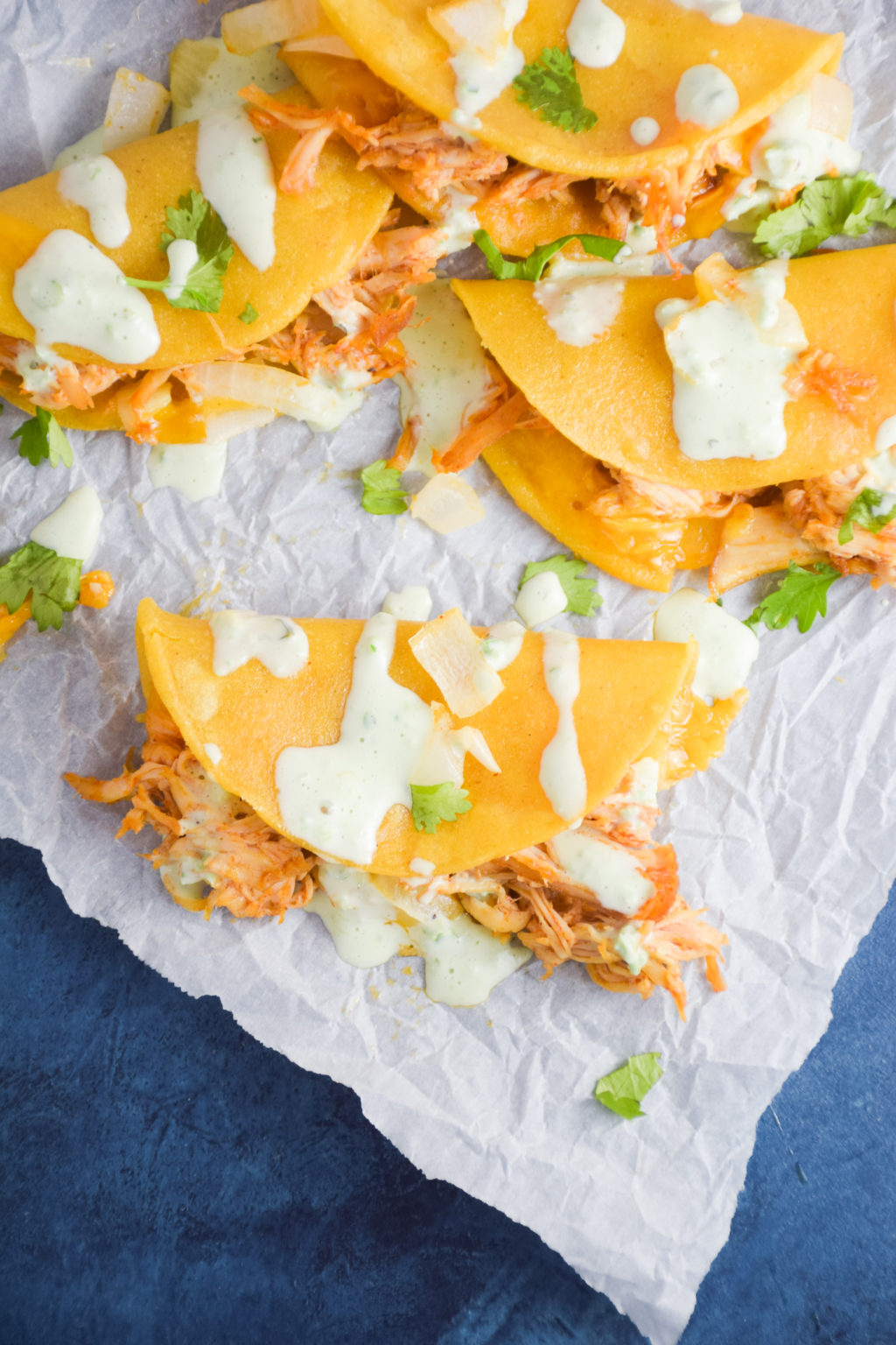 Mini Baked Chicken Street Tacos with Poblano Ranch - Natalie Paramore