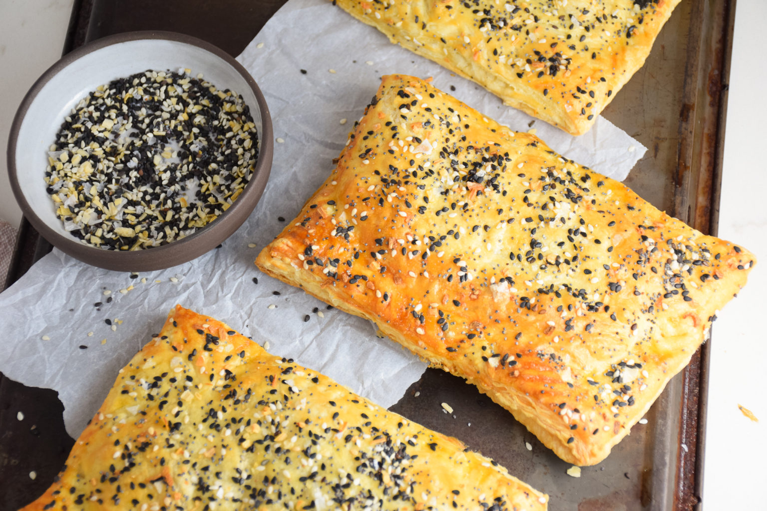 Sausage Egg and Cheese Everything Breakfast Puff Pastry - Natalie Paramore