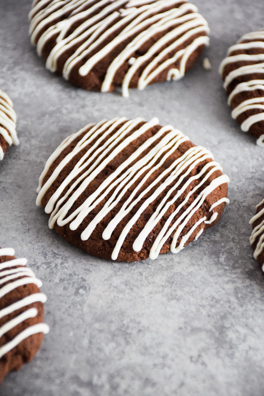 Soft Chocolate Cookies with White Chocolate Drizzle - Natalie Paramore