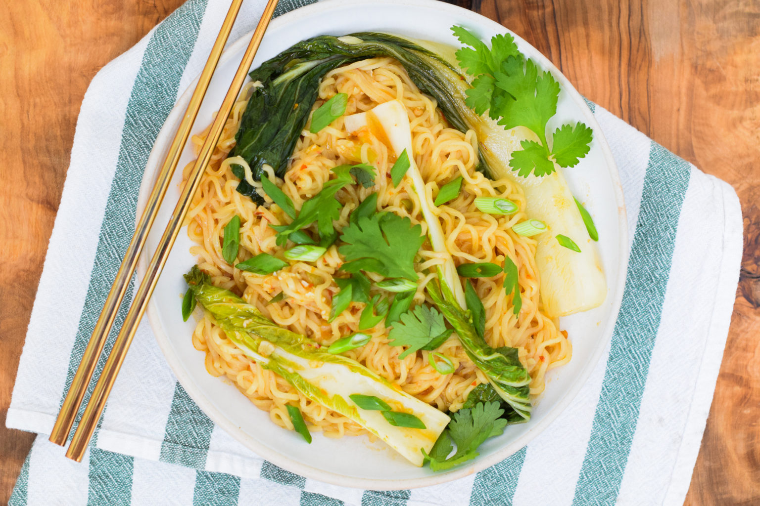Spicy Garlic Chili Ramen Noodles with Bok Choy - Natalie Paramore